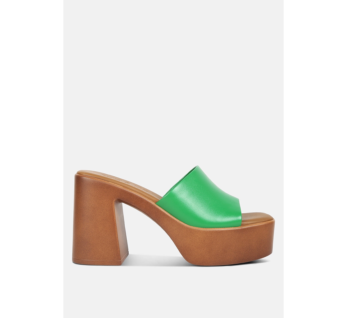 Click here for Scandal Womens Slip on Block Heel Sandals - Green prices
