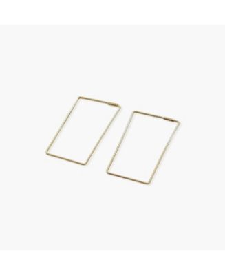 sanctuaire Wire Rectangle Hoop Earrings Gold - Macy's