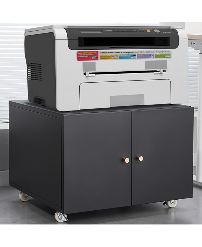 Simplie Fun Office Furniture Copier Cabinet Black 2 Door Steel Copier ...