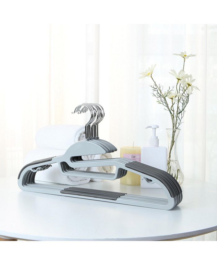 Slickblue Plastic Hangers Space Saving Clothes Hangers, Heavy Duty, S ...