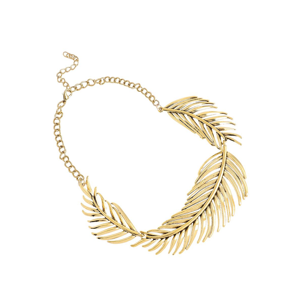 Click here for Sohi Womens Green Leaf Collar Necklace - Gold prices