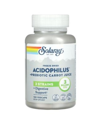 Solaray Freeze Dried Acidophilus + Prebiotic Carrot Juice 3 Billion CFU ...