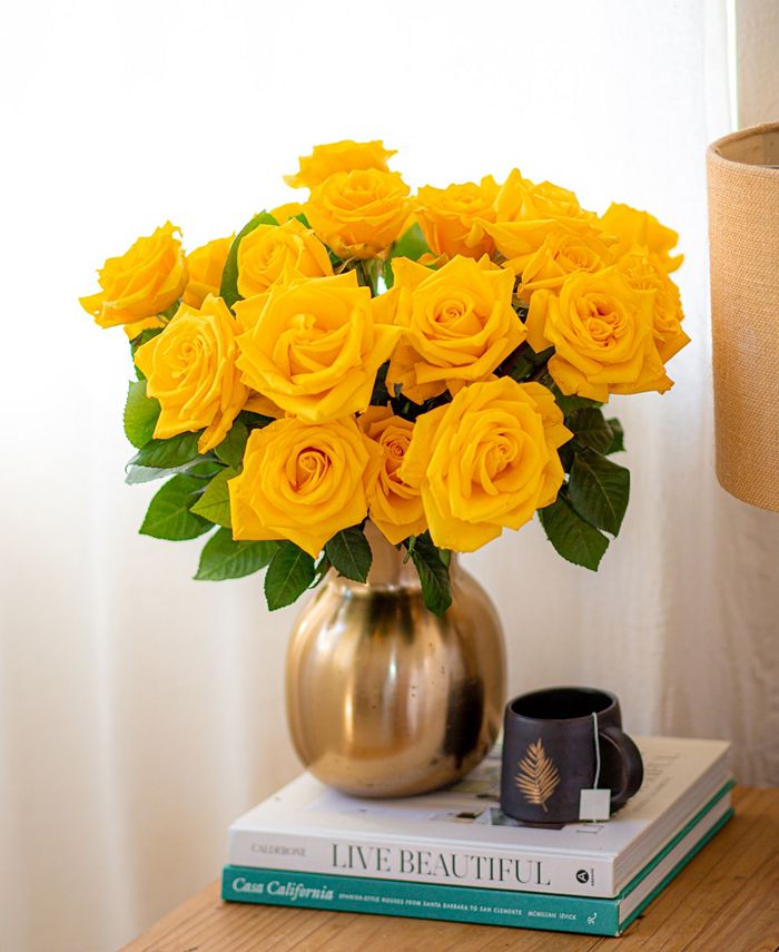 BloomsyBox Two Dozen Yellow Roses Fresh Flower Bouquet - Macy's