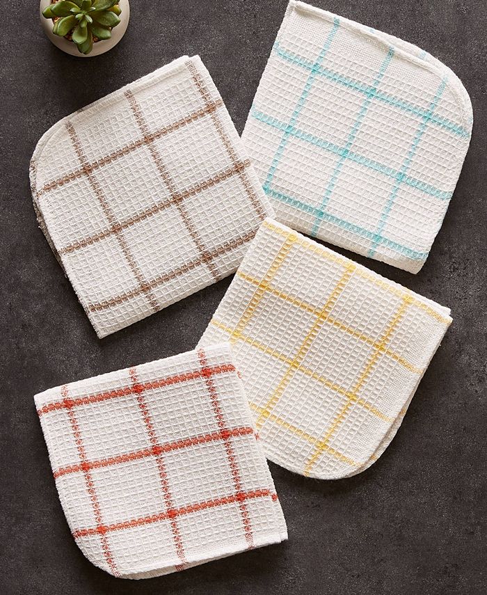Design Imports Scrubber Dishcloths Collection Windowpane Dishrag Set ...