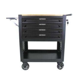Simplie Fun 4 DRAWERS MULTIFUNCTIONAL TOOL CART WITH WHEELS AND WOODEN ...