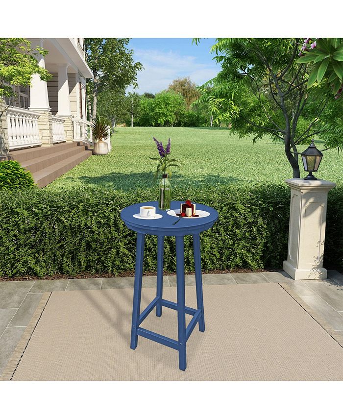 Mondawe Outdoor Bar Height Bistro Table HIPS Round Patio Bar Table Tall ...