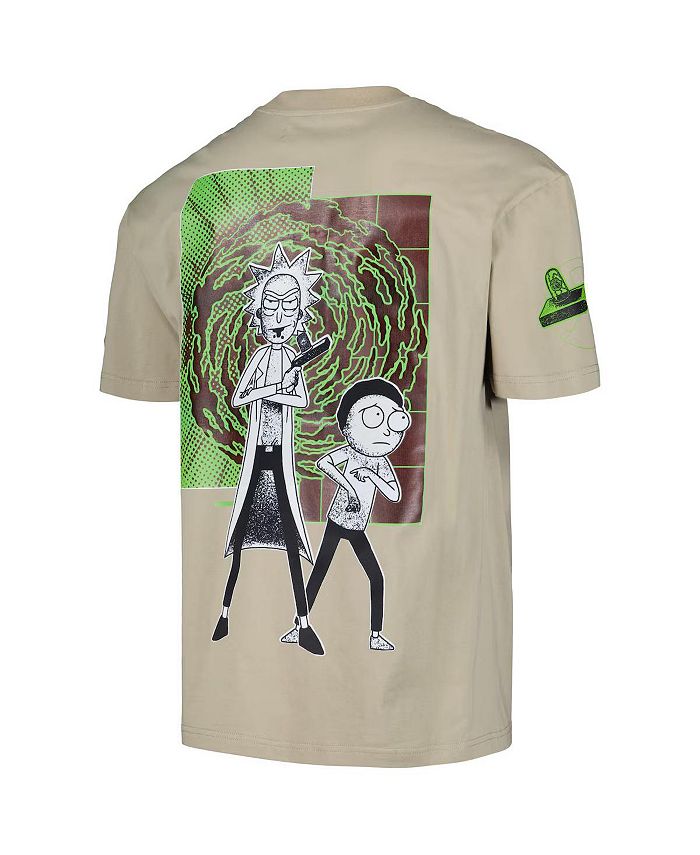 Freeze Max Men's Tan Rick and Morty 90s Rave Rickvival Loose T-Shirt ...