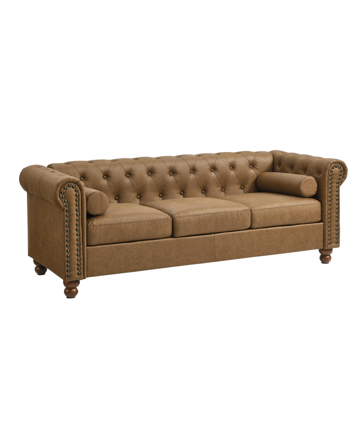 Click here for Streamdale Chesterfield Fabric Sofa  Large-Brown -... prices