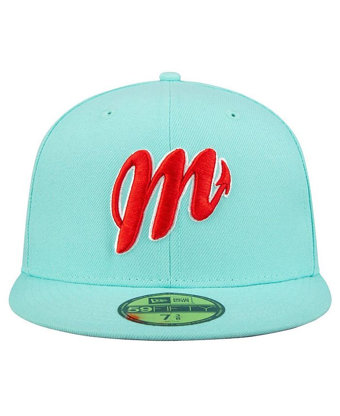 New Era Men's Aqua Mexico Diablos Mexico League on Field 59FIFTY Fitted ...
