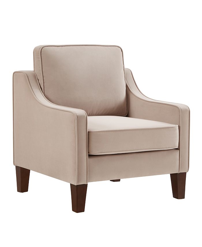 Simplie Fun Single Seat Velvet Armchair with Wooden Legs - Macy's