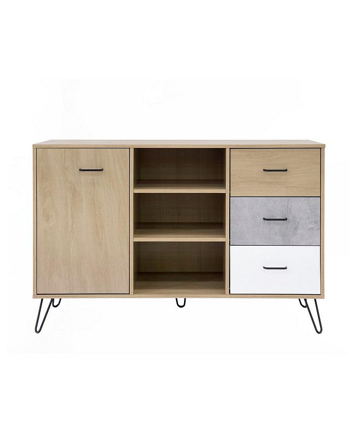 Simplie Fun 49 Inch Sideboard Buffet Console Cabinet With 3 Drawers ...