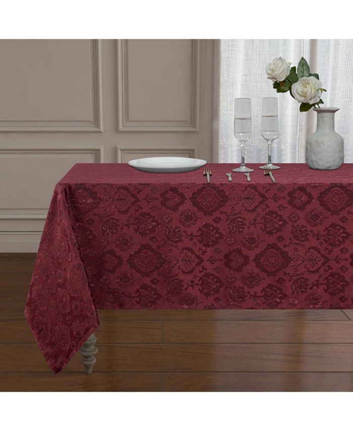 Kate Aurora Regency Collection Raised Jacquard Damask Fabric Tablecloth ...