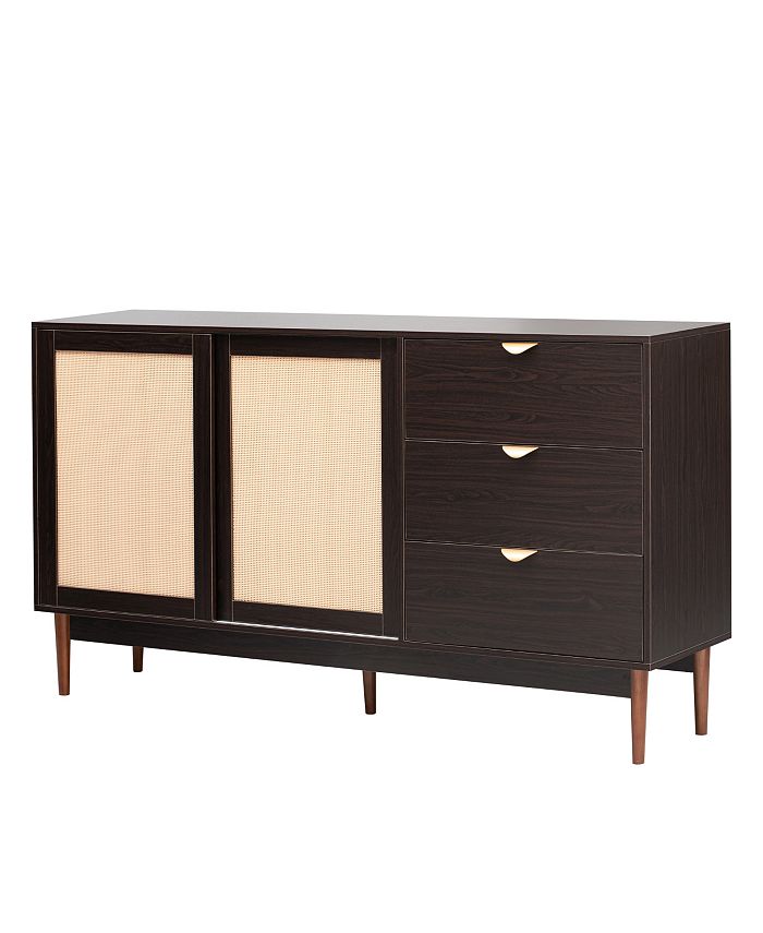Simplie Fun Two-door Storage Cabinet with Three Drawers for Multiple ...