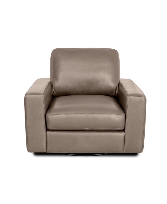 RUTHERFORD HOME Matera 40" Leather Swivel Chair - Macy's