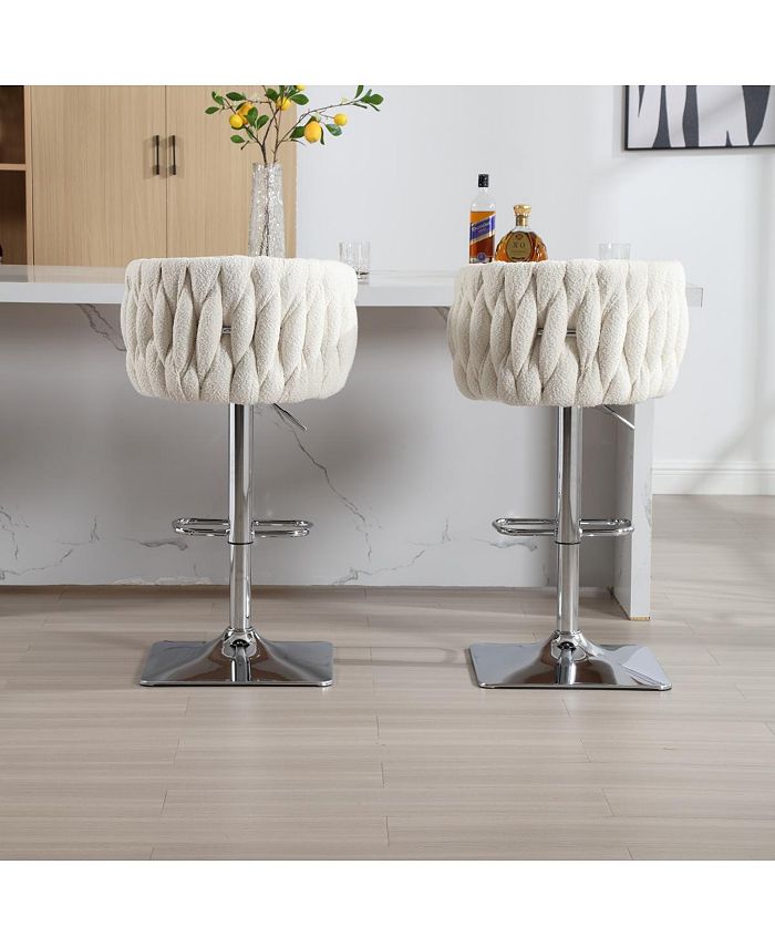 Simplie Fun Vintage Bar Stools With Back And Footrest Counter Height ...