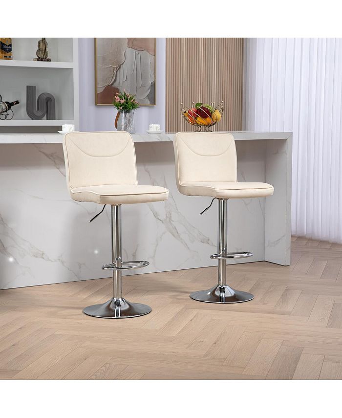 Simplie Fun Bar Stools With Back And Footrest Counter Height Dining ...