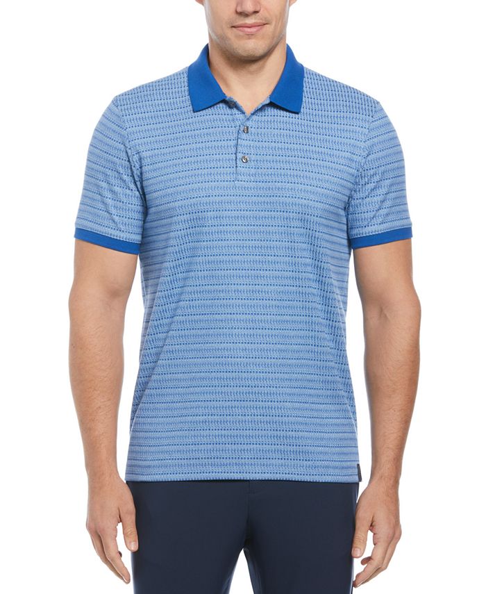Perry Ellis Men's Geo Print Short Sleeve Ribbed Polo Shirt - Macy's