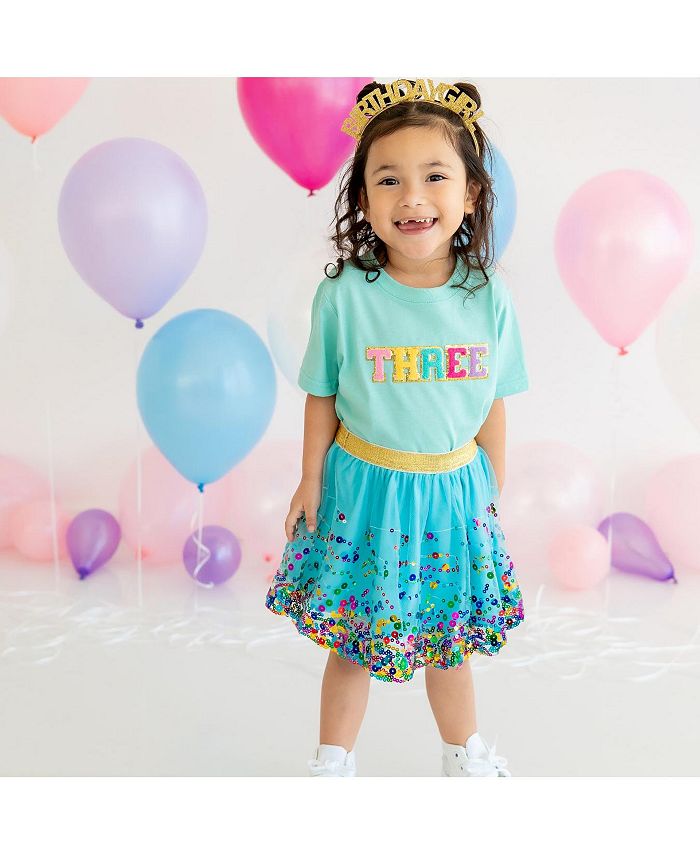 Sweet Wink Little and Big Girls Aqua Confetti Tutu Skirt - Macy's