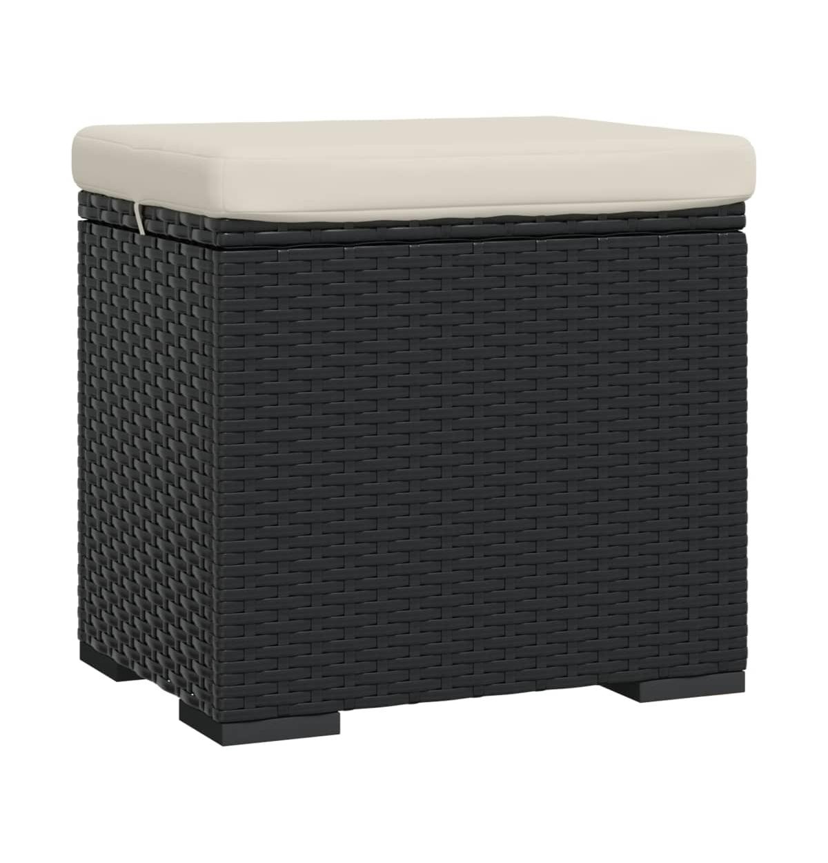 Click here for vidaXL Ottoman with Cushion Black 15.7x11.8x15.7 P... prices