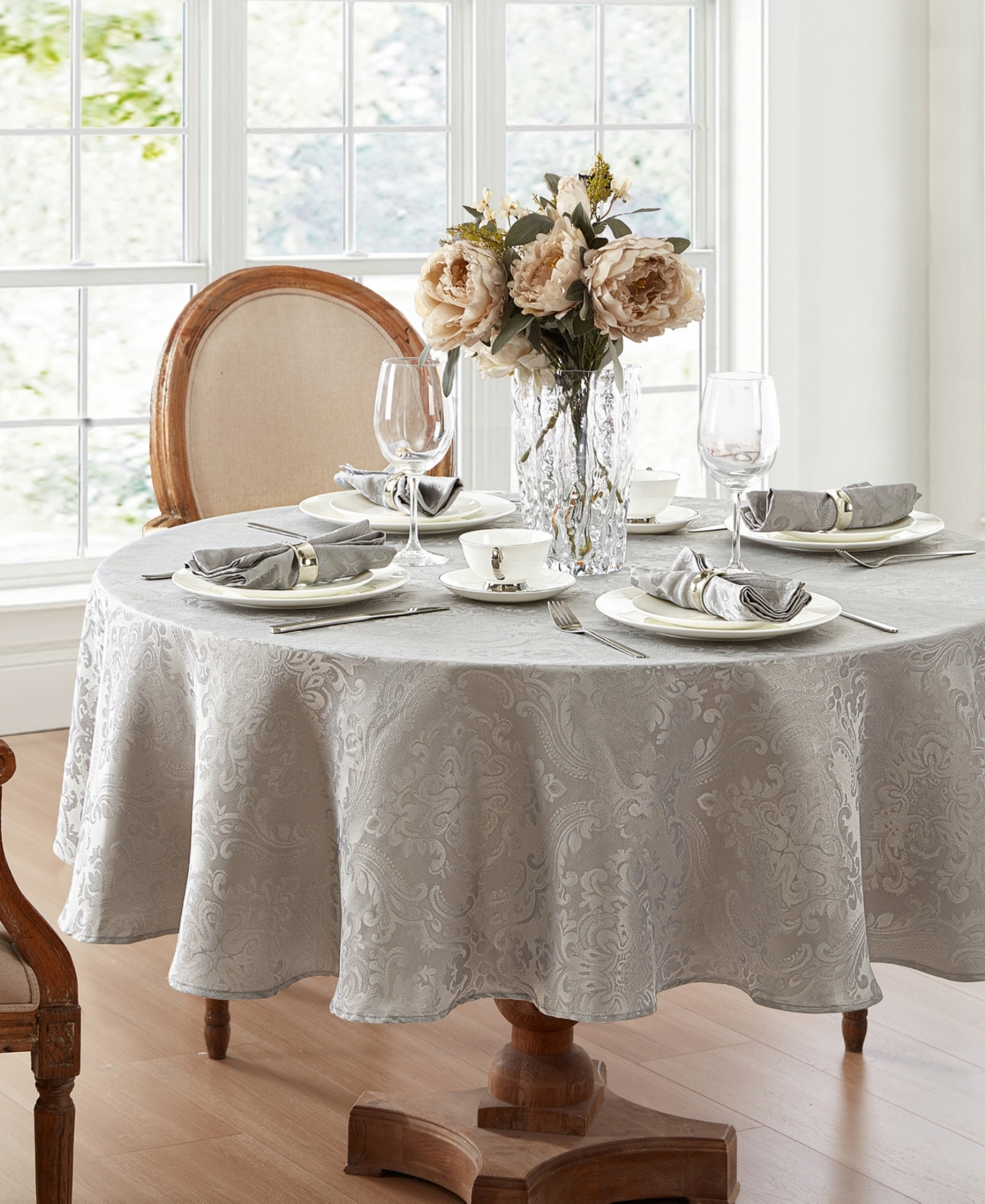 Click here for Elrene Caiden Elegance Damask Tablecloth - 90 Roun... prices