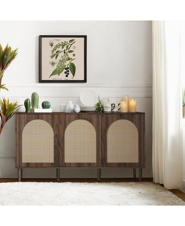 Hulala Home Ulysses Modern 56”Wide Sideboard with 3 Doors - Macy's