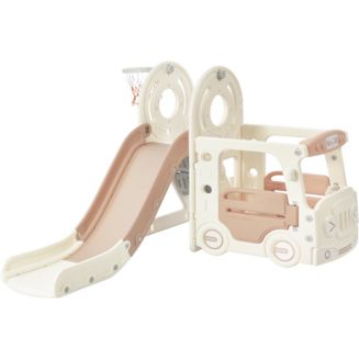 Streamdale Furniture Bus-themed Kids Play Structure with Slide and ...