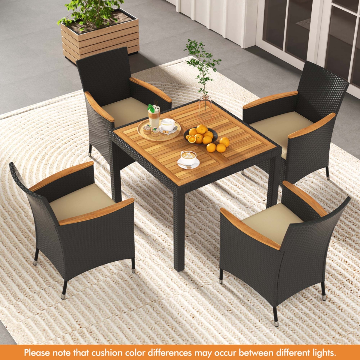 Click here for Costway 5 Pcs Patio Dining Table Set for 4 Rattan... prices