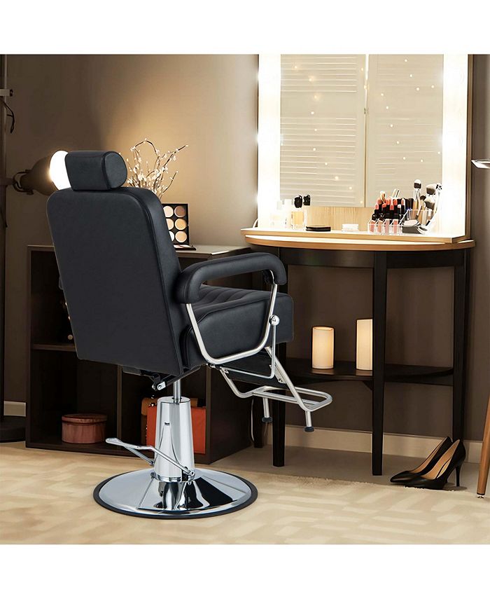 Costway Adjustable Barber Chair Hydraulic Salon Chair with Reclining ...