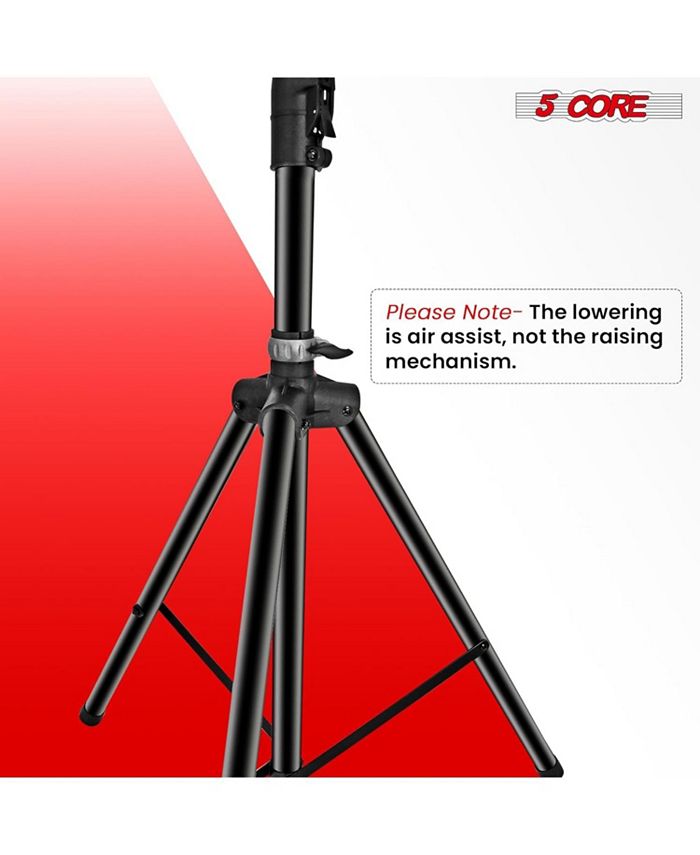 5 Core Speaker Stand Tripod Air Assist Lowering Tall Height Adjustable ...
