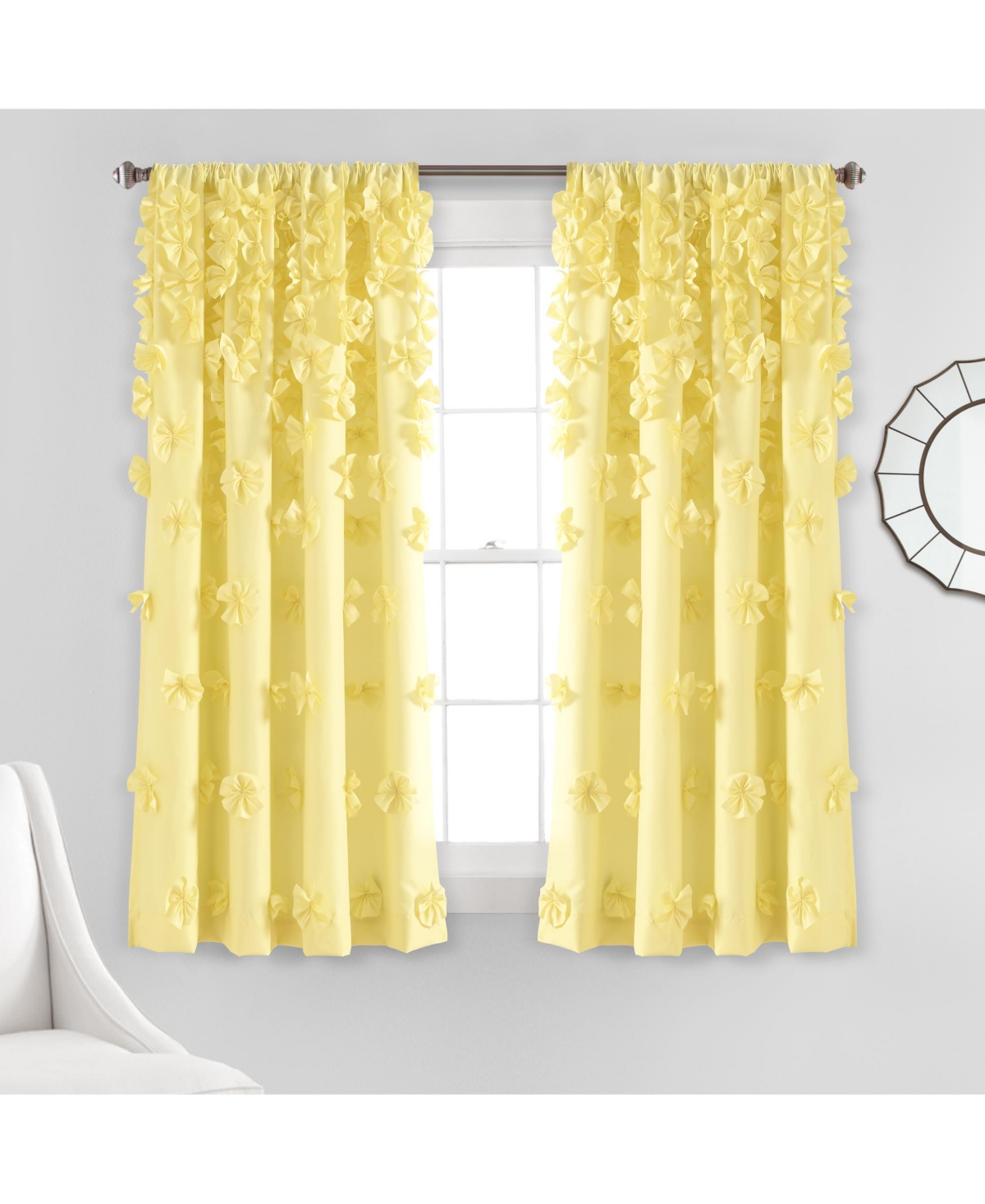 Click here for Lush Decor Riley Window Curtain Panel - Yellow prices