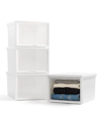 IRIS USA 42 Qt. Stackable Storage System for Clothes, Large, 4 Pack ...