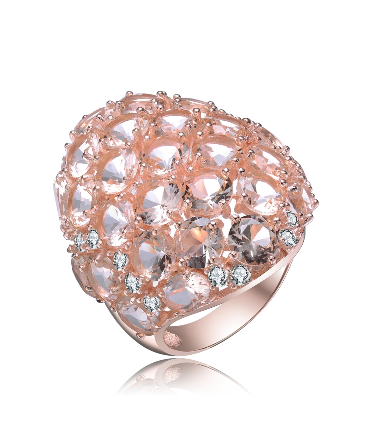 Click here for Sterling Silver 18K Rose Gold Plated Pink Cubic Zi... prices