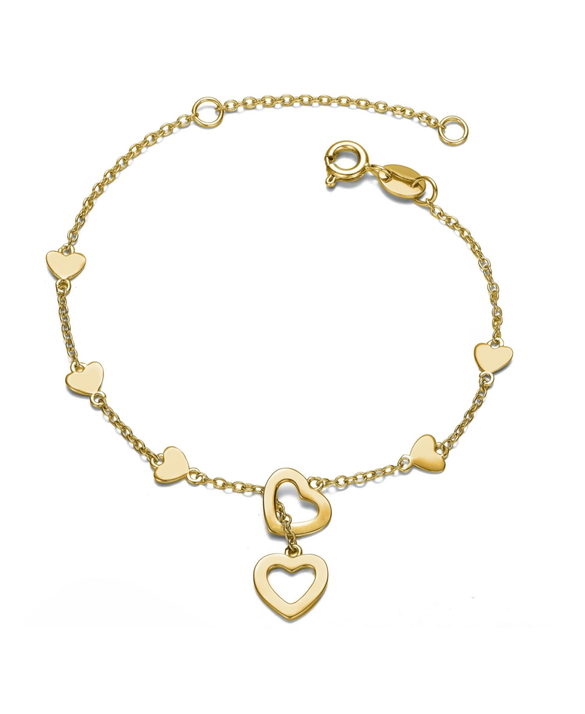 Click here for 14K Gold Plated Double Halo Dangle & Red Heart Ena... prices