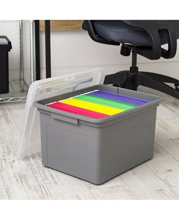 IRIS USA 3Pack Snap Tight Plastic File Organizer Box, Gray - Macy's