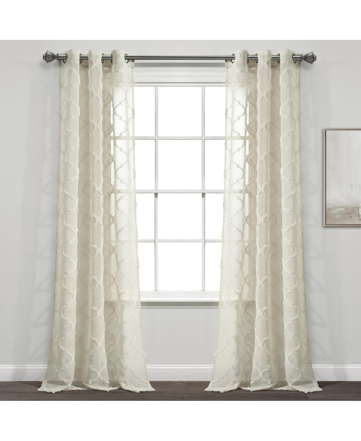 Click here for Lush Decor Avon Trellis Grommet Sheer Window Curta... prices