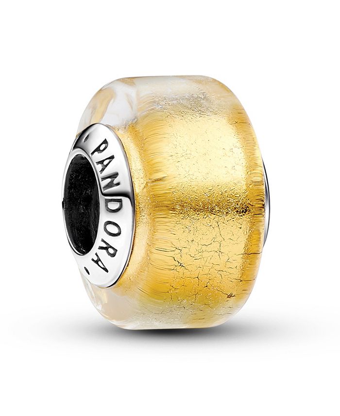 Pandora Golden Mini Murano Glass Charm - Macy's