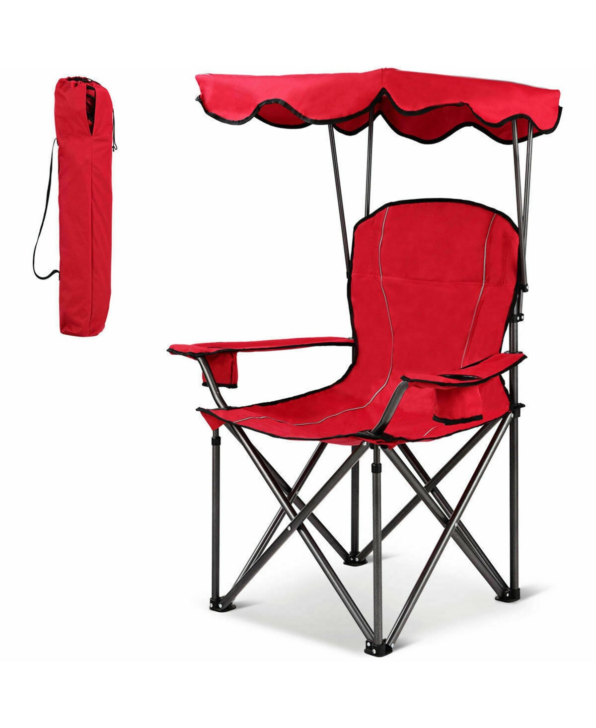 Click here for Gymax Folding Canopy Camping Chair Portable Beach... prices