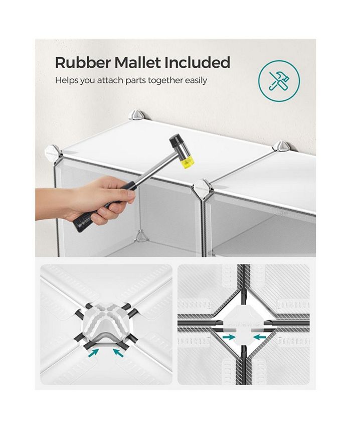 Slickblue Interlocking Shoe Rack, Cubes Shoe Organizer with Doors ...