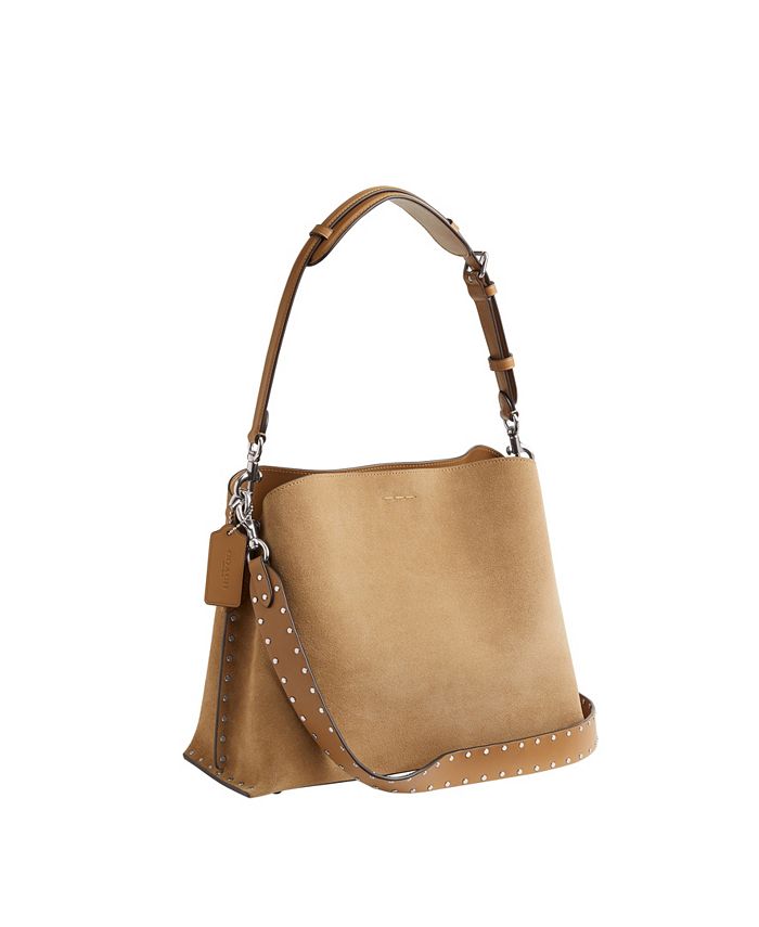 COACH Willow Leather with Rivets Shoulder Bag - Macy's