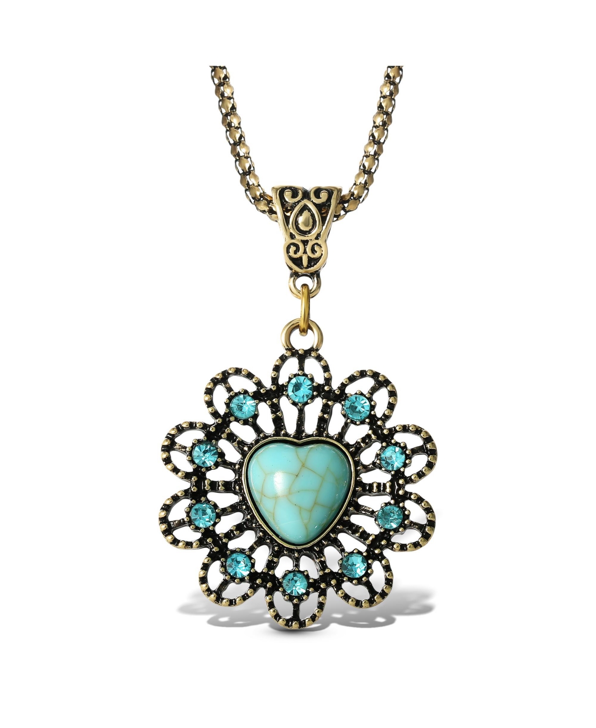 Click here for Jessica Simpson Womens Turquoise Stone Ornate Neck... prices