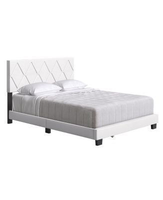 Boyd Sleep Charlat Upholstered Faux Leather Platform Bed, Queen, Red ...