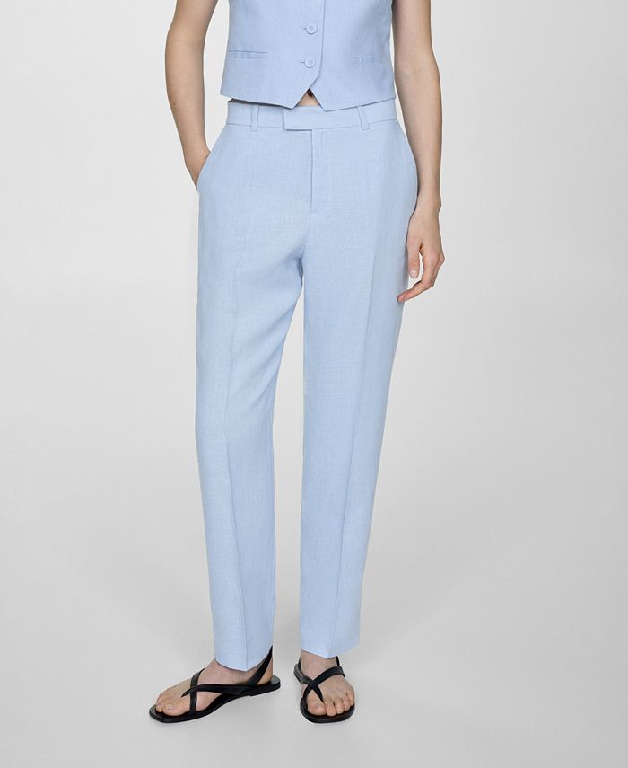MANGO Women's 100% Linen Suit Trousers - Macy's