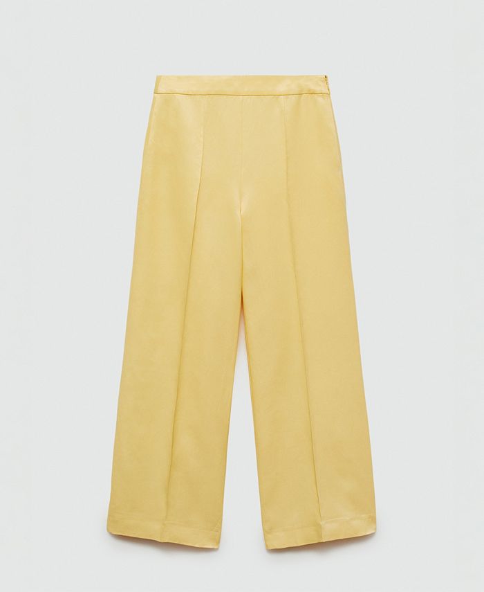 MANGO Women's Pleated Detail Flare Pants - Macy's
