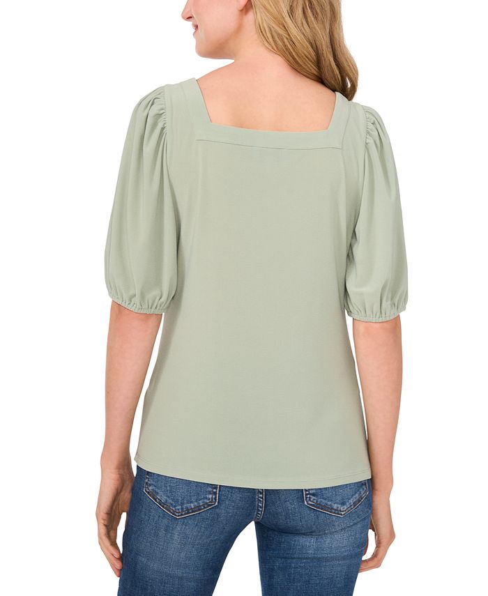 CeCe Women's Square-Neck Puff-Sleeve Blouse - Macy's