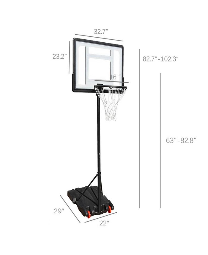 SUGIFT Height-Adjustable Portable Basketball Hoop System - Macy's