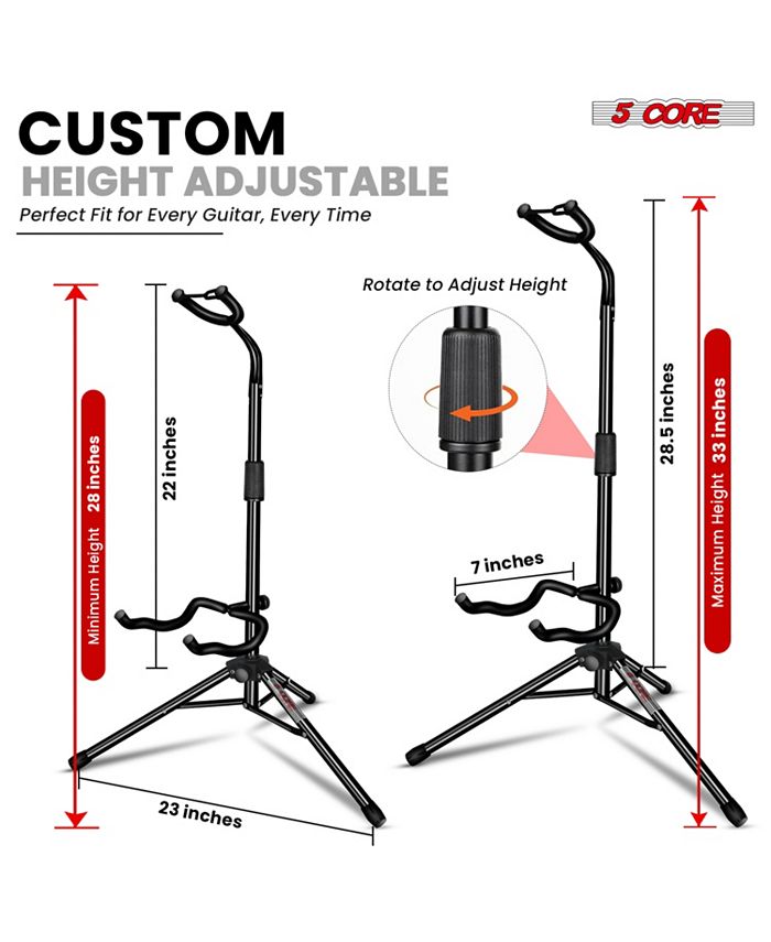 5 Core Guitar Stand Floor Adjustable Heavy Duty Tripod Acoustic ...