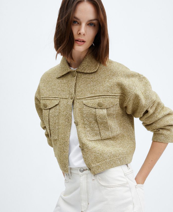 MANGO Women's Pocket Knit Jacket - Macy's