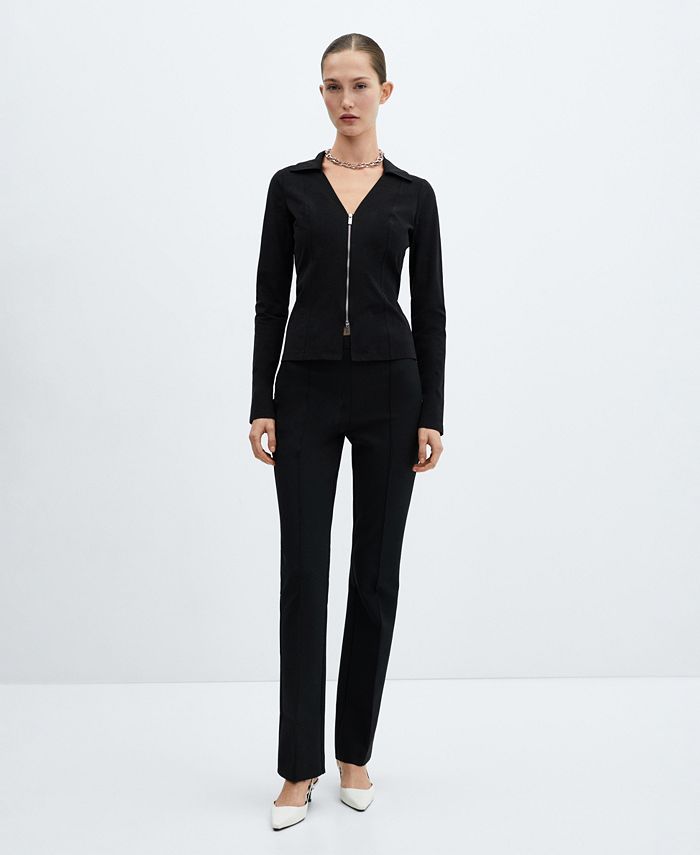 MANGO Women's Zipper Fitted Jacket - Macy's