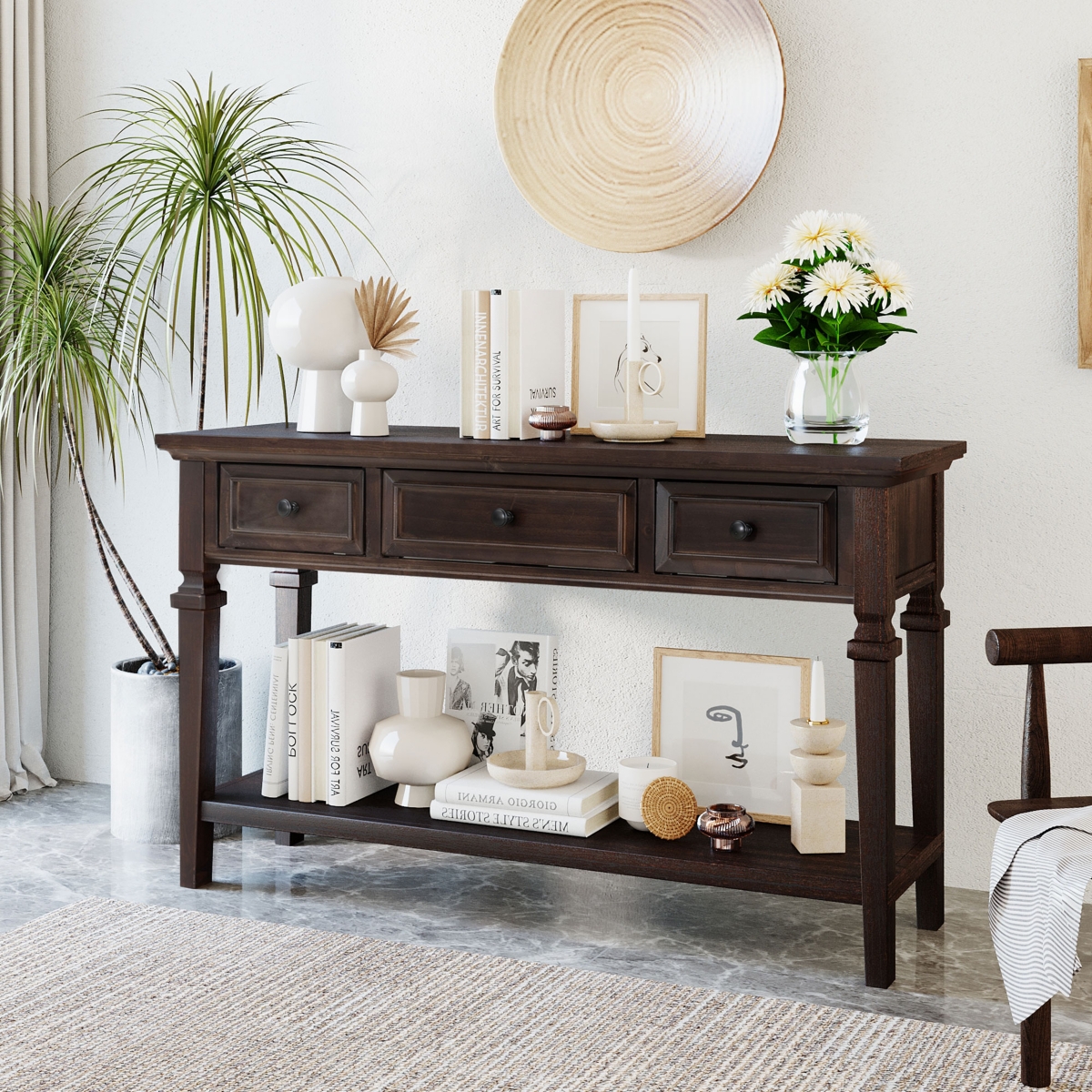Click here for Streamdale Retro Console Table with Drawers and Op... prices