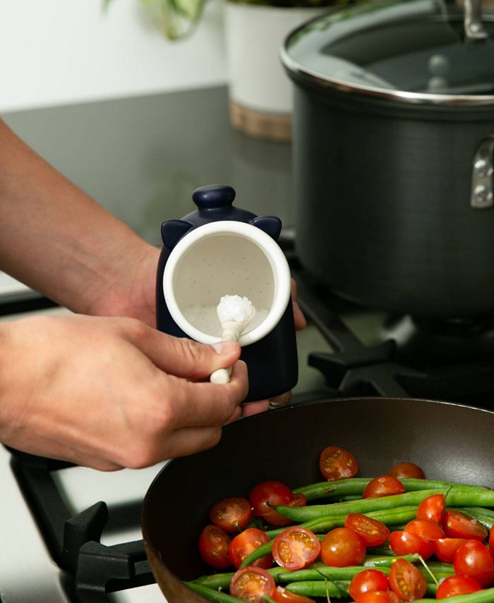 RSVP International Stoneware 2 Piece 6 Ounce Matte Blue Salt Pig and ...